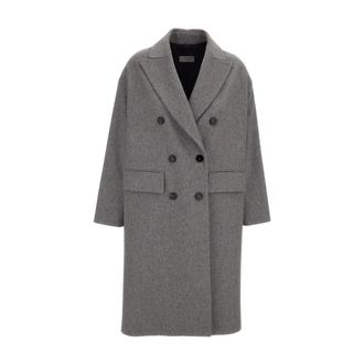 Alberto Biani Doppelreihiger Mantel - - Coats - Damen - Grau - S
