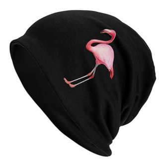 Generic Femme Homme Bonnet dhiver Flamant Bonnets Tricot&eacute; Chaud Bonnet &Agrave; Revers Doux Bonnets De Ski pour Patinage Ski Hiver