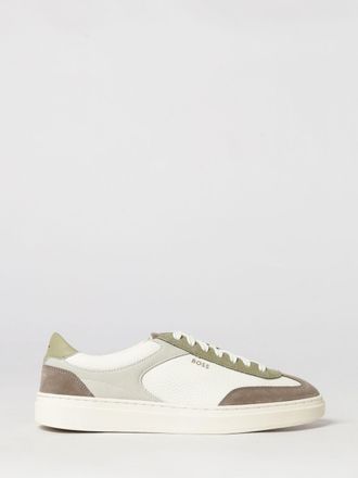HUGO BOSS Baskets basses en cuir su&eacute;d&eacute; et grain&eacute; avec design bicolore