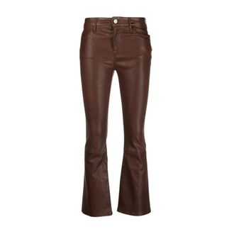 Frame Denim Braune Leder Mini Boot Hose - - Trousers - Damen - Braun - W28