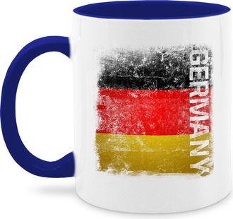 Shirtracer Tasse Tassen 325ml - Fu&szlig;ball EM WM - Germany Vintage Flagge - 325 ml - Dunkelblau - 2024 fussball german fanartikel europameisterschaft germania fu ba