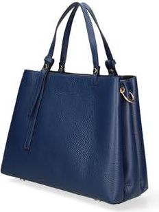 Gave Lux Sac &agrave; main en cuir v&eacute;ritable pour femme Fabriqu&eacute; en Italie 28 x 21 x 12 cm GLX228103823FBG, Bleu jeans, Taille unique