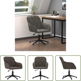 vidaXL vidaXL Drehbar - B&uuml;rostuhl Drehbar Dunkelgrau Samt