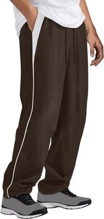 Generic Pantalon de jogging tendance coupe droite pour les sorties et les soir&eacute;es - Taille &eacute;lastique - Bas doux et confortable, caf&eacute;, XXL