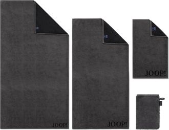 Joop Handt&uuml;cher Classic Doubleface 1720 79 Anthrazit Einfarbig Weich Unifarben Frottee Logo Zeitlos Schlicht Invertiert, Gr&ouml;&szlig;e:Waschhandschuh 16x22 cm
