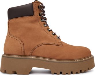 Tommy Jeans Schn&uuml;rstiefeletten Tommy Jeans Tjw Platform Nubuck Boots EN0EN03114 Beige