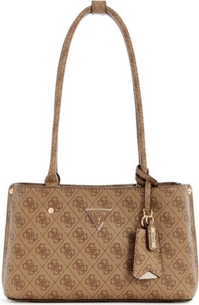 Guess Damen Meridian Ii Shoulder Satchel Handtasche, Latte Logo