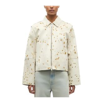 Sams&oslash;e & Sams&oslash;e Femme, Vestes, Blanc, Taille: 40 FR Salylo Leather Jacket