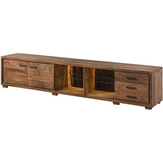 Massivmoebel24 TV-Board Akazie 235x40x47 natur lackiert bark 116
