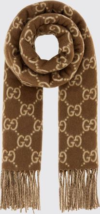 Gucci Schal aus reinem Kaschmir mit GG-Monogramm und Fransen