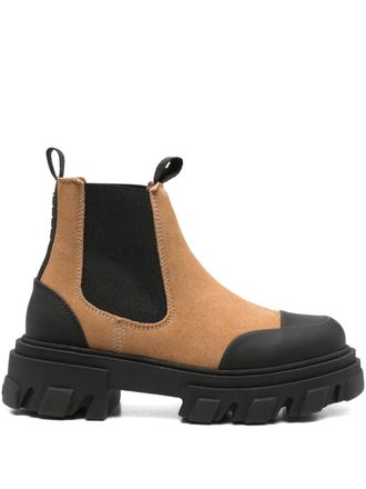 Ganni Chelsea-Boots mit Profilsohle - Braun
