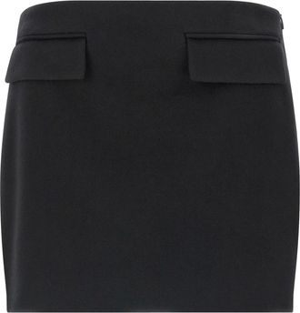 Ferragamo Femme, Jupes, Noir, Taille: 34 FR Mini-jupe en laine et cachemire