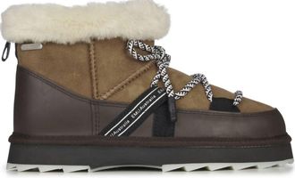 Emu Australia Womens Blurred Micro Sheepskin Ankle Boot, Waterproof, Chestnut, Size 40
