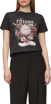 QS by s.Oliver Baumwollshirt mit Frontprint in gewaschener Optik