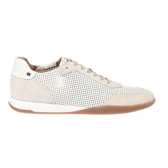 Baldinini Homme, Chaussures, Beige, Taille: 44 EU Baskets en daim et cuir perfor&eacute;