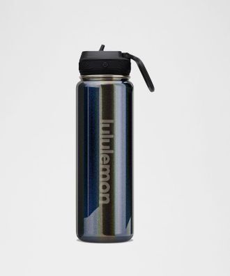 lululemon Back To Life Sport Bottle 24oz Straw Lid Iridescent - Noir