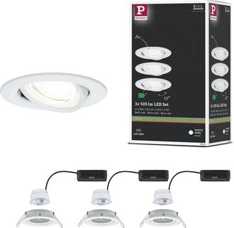 Paulmann 92455 LED Einbauleuchte Nova Coin rund 84mm 50° 3x2,8W 3x505lm 230V 4000K Weiß matt