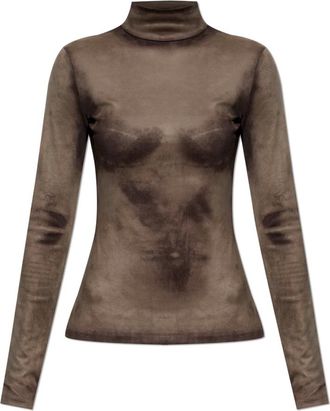 Acne Studios Femme, Tops, Brun, Taille: 38 FR Printed Turtleneck