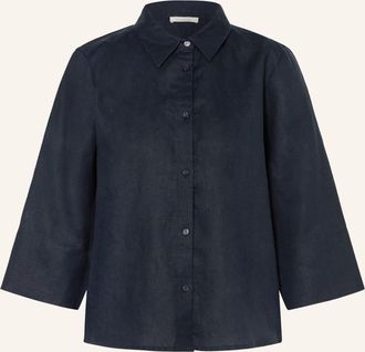 Lilienfels Lilienfels Hemdbluse Aus Leinen Mit 3/4-Arm blau