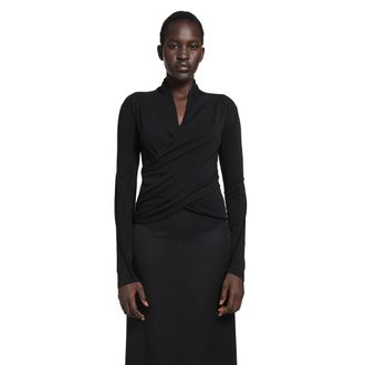 Thom Krom Stretch Cotton Modal Wrap Top