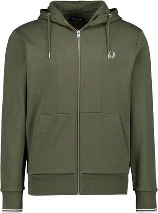 Fred Perry Herren Sweatjacke gr&uuml;n unifarben