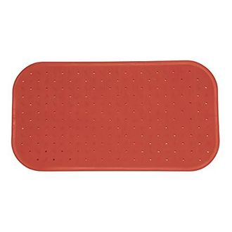 MSV Premium Duschmatte Badematte Badewannenmatte Badewanneneinlage antibakteriell rutschfest mit Saugnäpfen - Terracotta Rot - duftet nach Rosen - ca. 36 