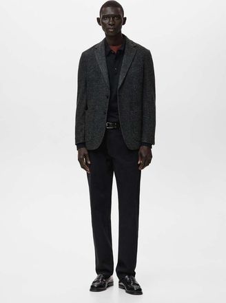 Mango Veste laine m&eacute;lang&eacute;e slim-fit gris - Homme - 46 - MANGO MAN