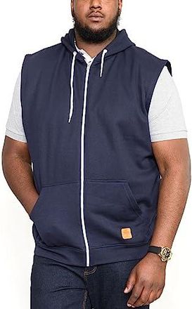 D555 Duke D555 Blake Sweat à capuche zippé sans manches King size pour homme, bleu marine, 5XL grande taille