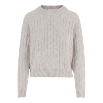 arch4 Kaschmir-Mischung Pullover mit Zopfmuster und Pailletten - - Knitwear - Damen - Beige - M
