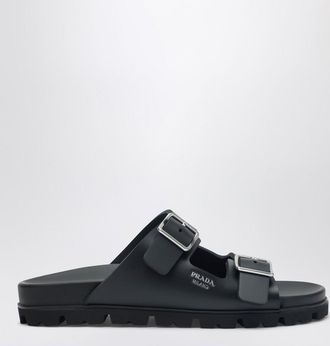 Prada Black leather slider sandals