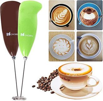 Generic Mousseur &agrave; lait &eacute;lectrique automatique avec puissant fouet en acier inoxydable &agrave; piles pour caf&eacute;, matcha, latte, cappuccino, chocolat, moka