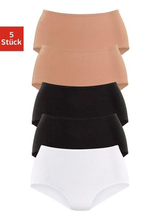 Petite Fleur Taillenslip PETITE FLEUR, Damen, Gr. 32/34, beige (beige, schwarz, wei&szlig;), Obermaterial: 95% Baumwolle, 5% Elasthan, unifarben, k&ouml;rpernah, Unterhosen T