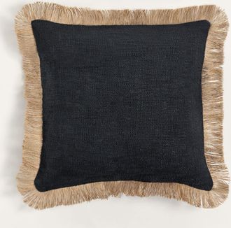 Sklum Quadratisches Baumwollkissen (45 x 45 cm) Paraiba Schwarz