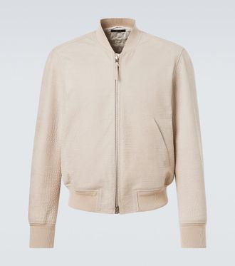 Tom Ford Veste bomber en cuir &agrave; effet croco