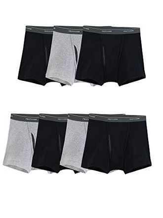 Fruit Of The Loom Mens Coolzone Boxer Briefs, Moisture Wicking & Breathable, Assorted Color Multipacks Boxeur ajusté, Jambe Courte-Lot de 7-Noir/Gris, XL Homme