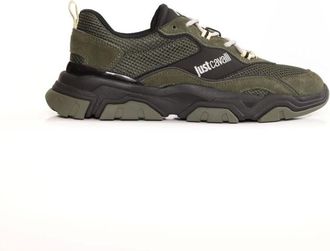Roberto Cavalli Baskets chunky avec d&eacute;tails contrastants - Homme - Chaussures - Vert - Taille: 43 EU