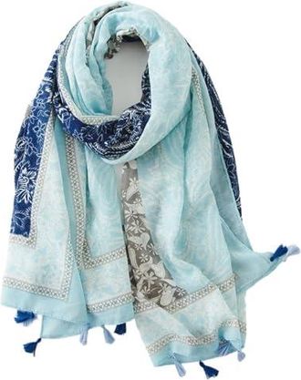 Generic &Eacute;charpe ch&acirc;le en viscose florale 180 cm pour hijab musulman, grande taille, bandeau tendance pour femme, quatre saisons, Couleur 10, taille unique