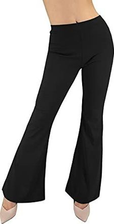 JOPHY & CO. 6038 Pantalon pattes deph en tissu léger, stretch et confortable, fabriqué en Italie, pour femme - Noir - M