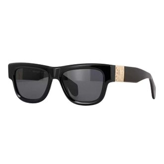 Palm Angels Merrill Golddetail-Sonnenbrille f&uuml;r Herren, Rechteckig (Schwarz/Dunkelgrau)