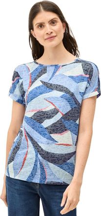 Cecil Damen B323515 Shirt im Ausbrenner-Look, Urban Navy Blue, XXL