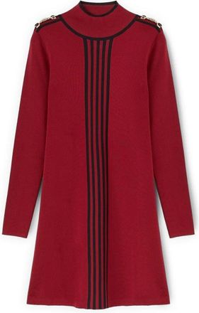 Motivi Kurzes Strickkleid mit kontrastfarbenem Besatz - - Dresses - Damen - Rot - XS