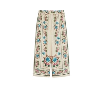 Max Mara Bedruckte Seiden-Twill-Hose - - Trousers - Damen - Mehrfarbig - S