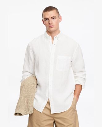 Arket Lockeres Leinenhemd -Wei&szlig;