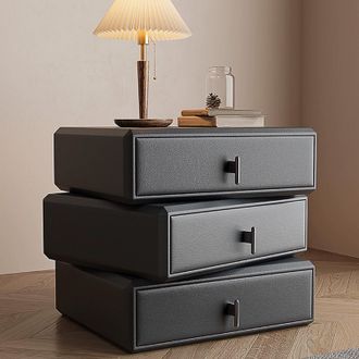 Generic Moderner Nachttisch, Nachttisch Aus Holz Mit 3 Drehbaren Schubladen Und Griff, Schr&auml;G Geschnittene Ecke for Tischlampen, B&uuml;Cher, Dekorationen