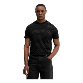 Karl Lagerfeld Gemustertes Jersey-T-Shirt - - Tops - Herren - Schwarzk - XL