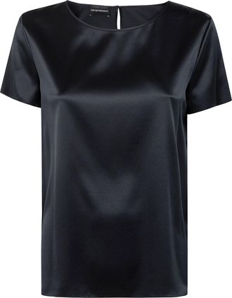 Emporio Armani Camicia In Seta Nera 8N2k15.2Nxxz