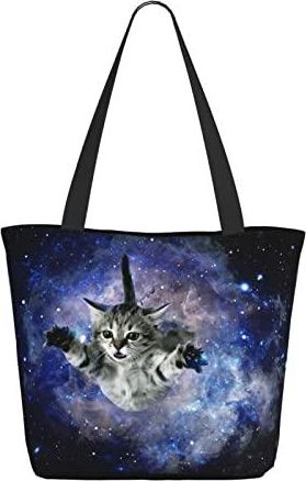 AOOEDM Sac &agrave; provisions Cat-In-Space pour femme 33 x 27,9 x 17,8 cm. Le cadeau parfait pour la Saint-Valentin. Cest de la Saint-Valentin pour maman, fille, &eacute;