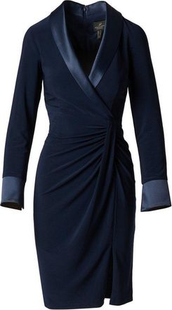 Adrianna Papell Midikleid Combo Shawl Collar Midi Dress Elegantes, raffiniertes knielanges Smokingkleid