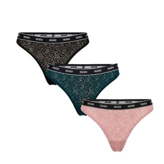 HUGO BOSS Femme, Sous-v&ecirc;tements, Multicolore, Taille: 40 FR Triple Thong Lace