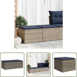 vidaXL vidaXL Rattanm&ouml;bel - 2-tlg. Garten-Sofagarnitur mit Kissen Grau Poly Rattan Akazie